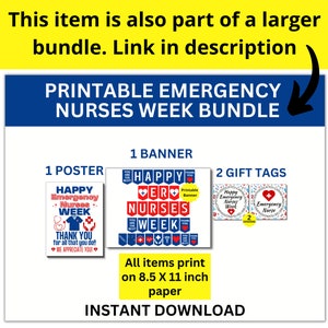 Emergency Nurses Week Printable Banner, ER Nurse Week Sign, Emergency ...