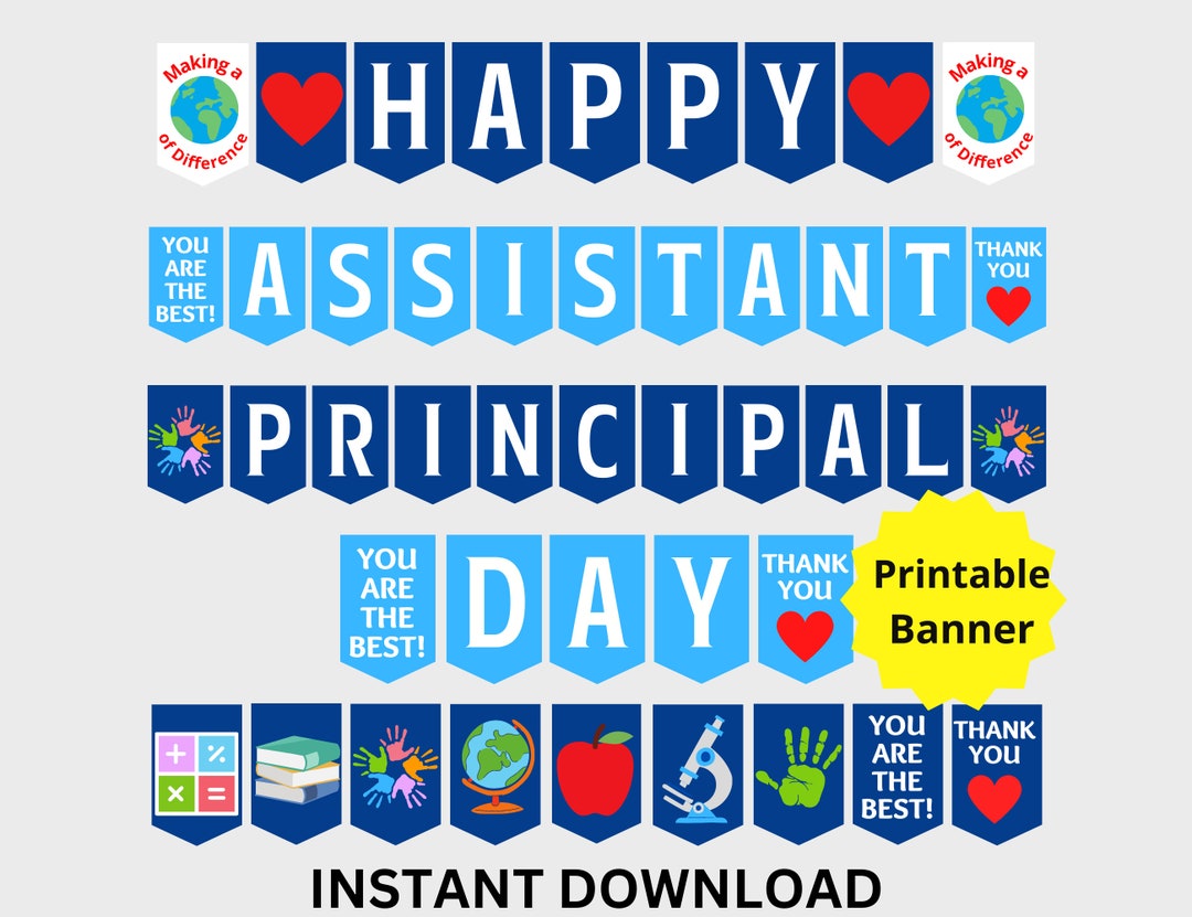 Assistant Principal Week Printable Banner, Assistant Principal Week ...