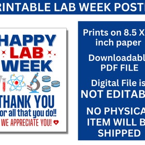 Lab Week Printable Bundle, Medical Laboratory Professionals Week Bundle ...