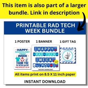 Radiologic Tech Week Printable Banner, Happy Rad Tech Week Sign ...