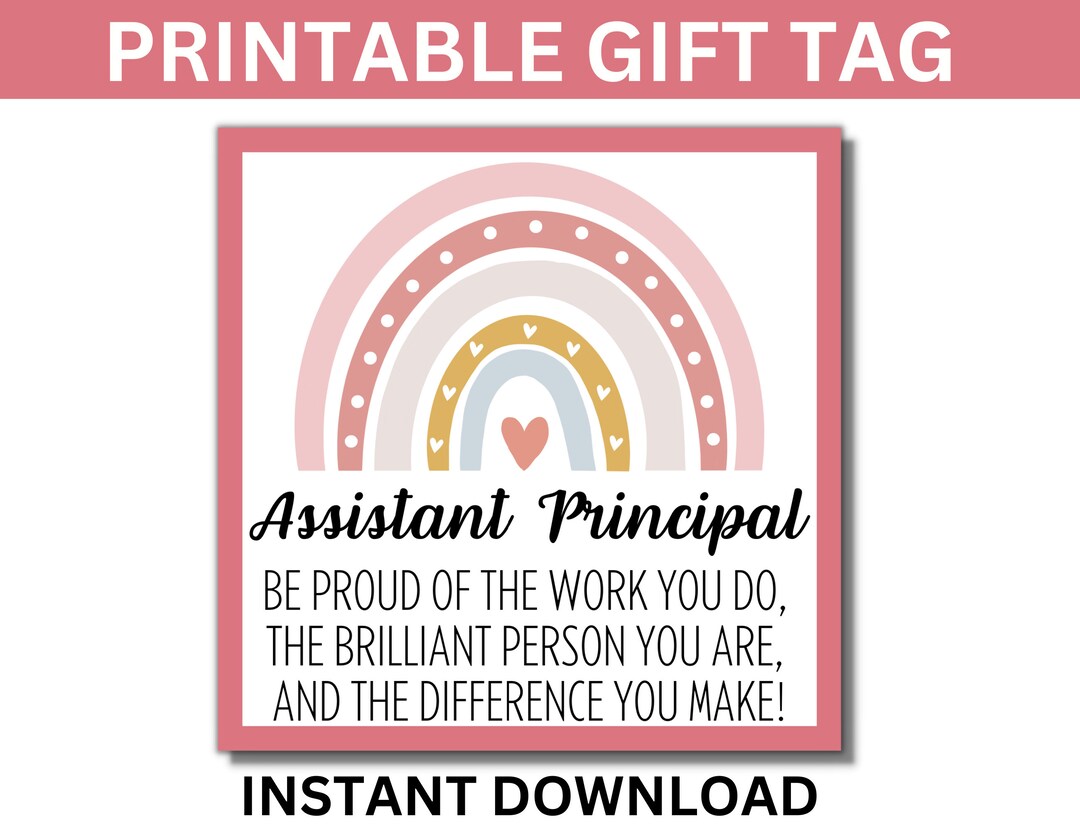 Assistant Principal Week Printable Gift Tags, Assistant Principal Week ...