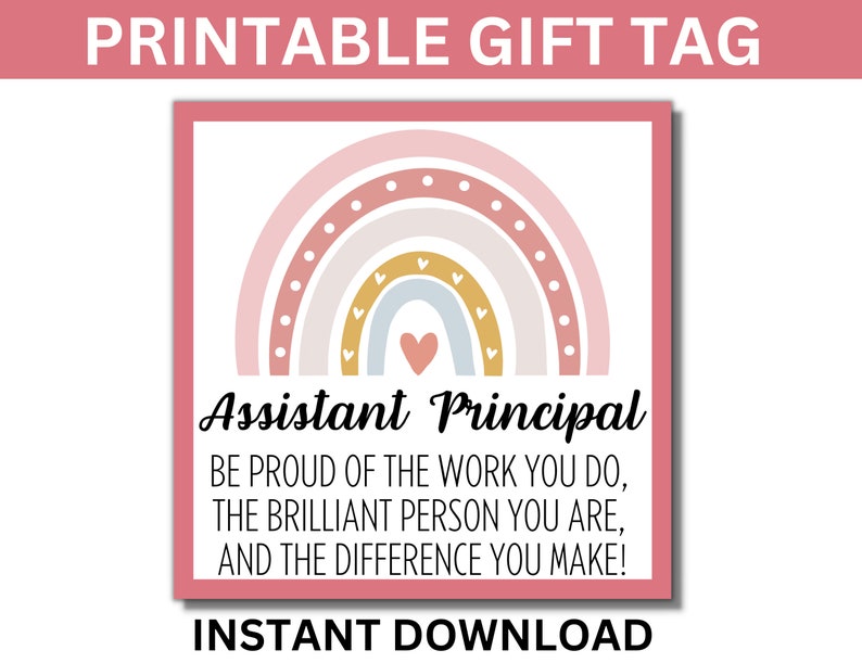 Assistant Principal Week Printable Gift Tags Assistant - Etsy