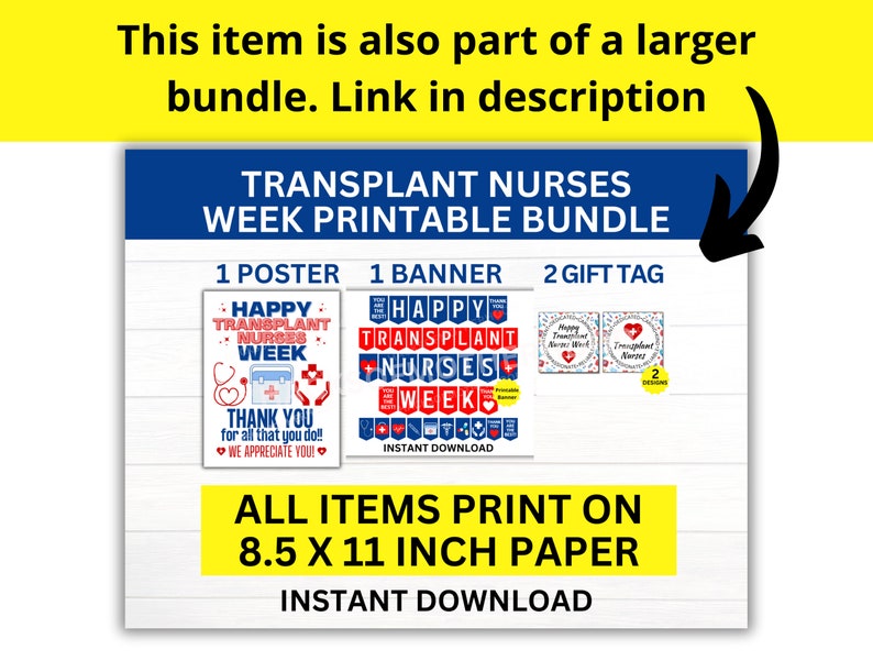 Transplant Nurses Week Printable Banner, Transplant Nurses Week Sign ...