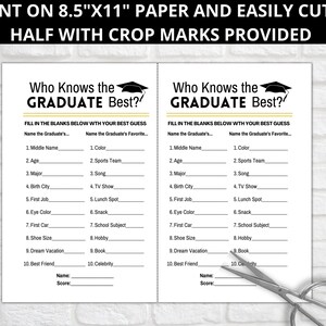 Graduation Party Game Printable, College Graduate, High School ...