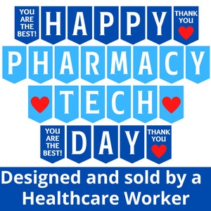 Pharmacy Tech Day Printable Banner Happy Pharmacy Tech Day - Etsy