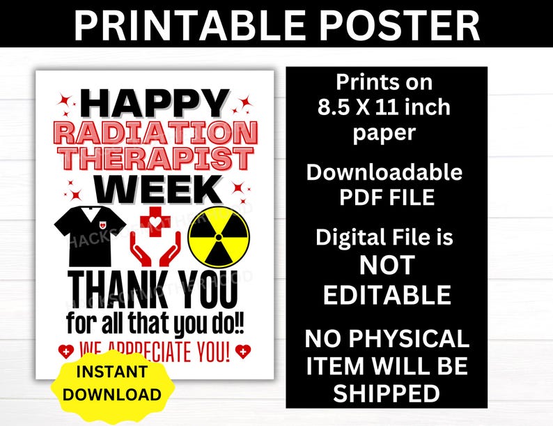 Radiation Therapist Week Printable Bundle, Rad Therapist Banner ...