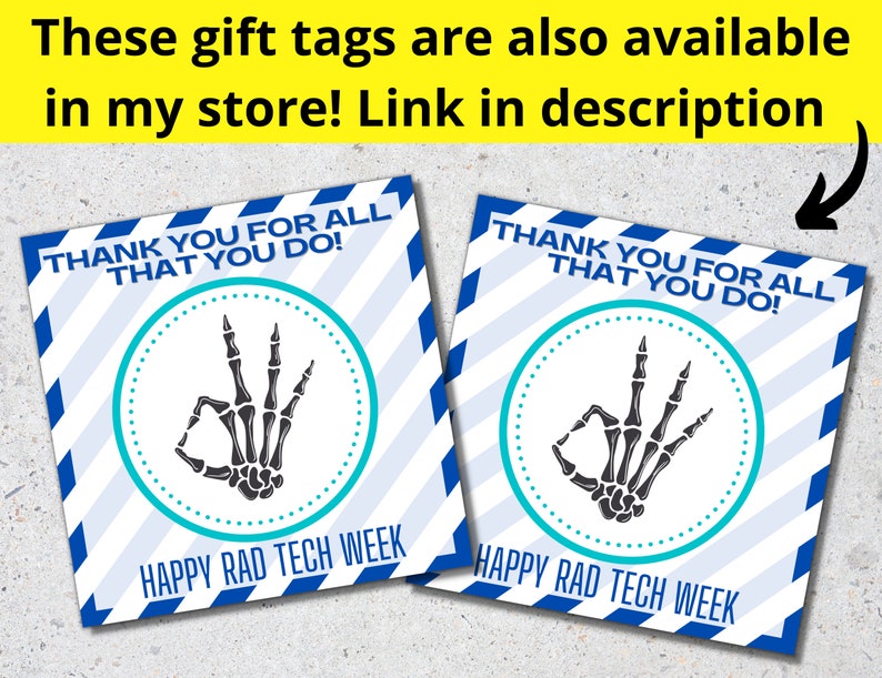 Rad Tech Week Printable Gift Tags Radiology Tech Week Tags - Etsy