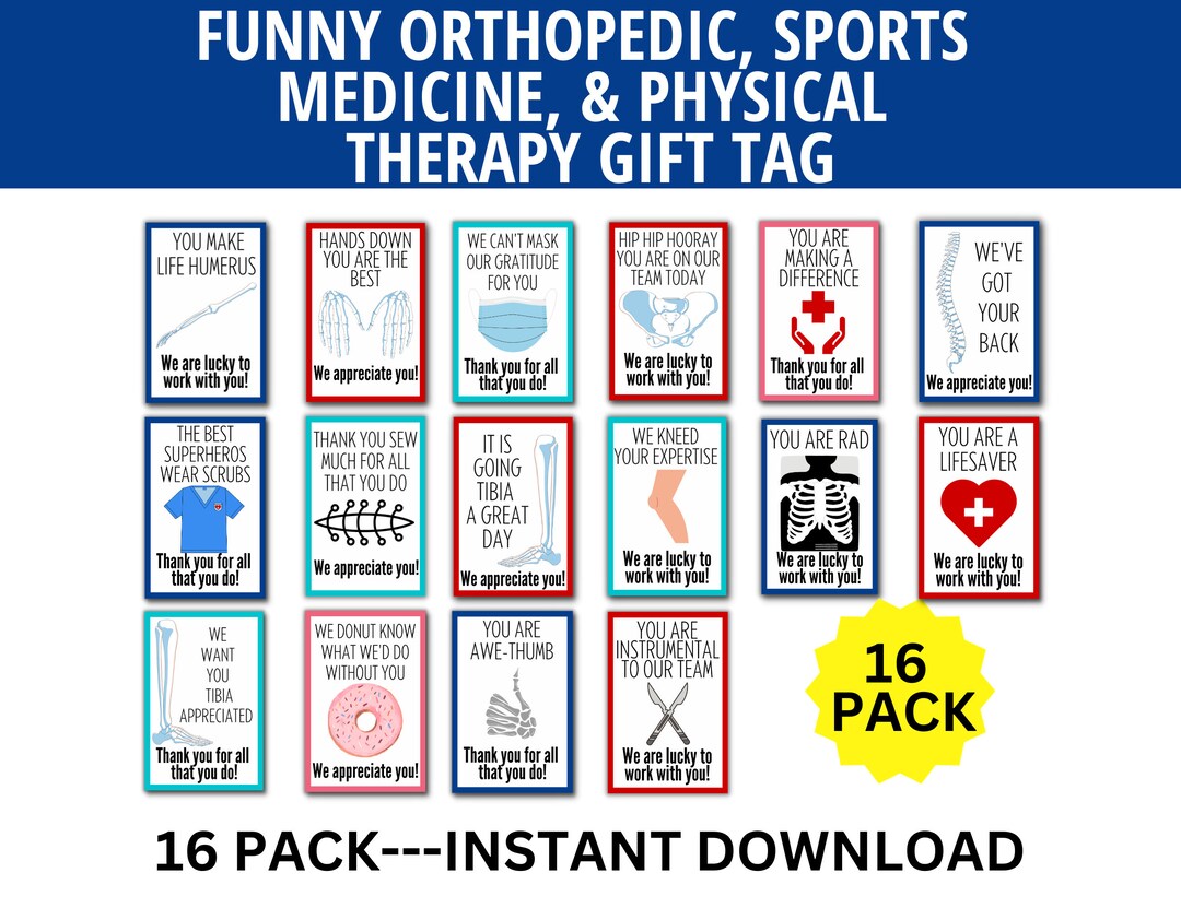 Funny Orthopedics Appreciation Gift Tags, Ortho Nurse Week, Sports ...