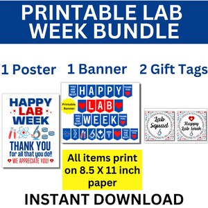 Lab Week Printable Bundle, Medical Laboratory Professionals Week Bundle ...