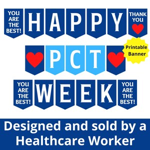 Patient Care Technician Week Printable Banner, Happy PCT Week Sign, PCT ...