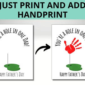 Father's Day Handprint Art Printable, Golf Handprint Kids Art Printable ...