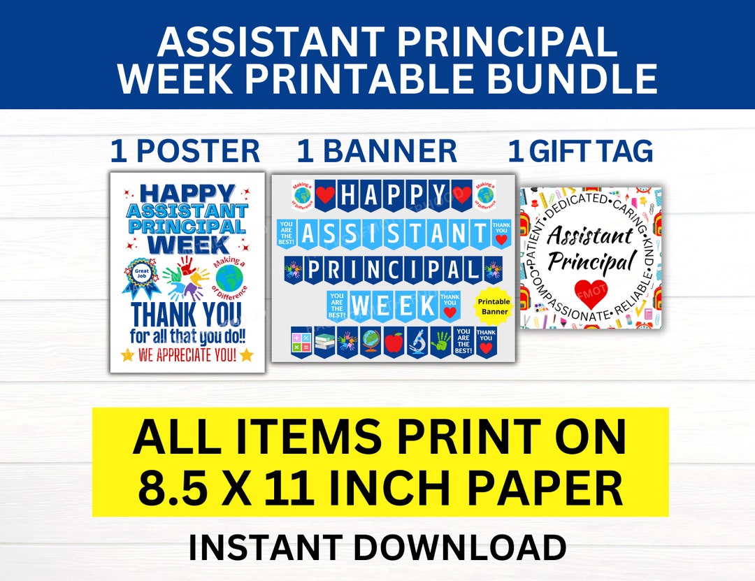 Assistant Principal Week Printable Bundle, Assistant Principal Week ...