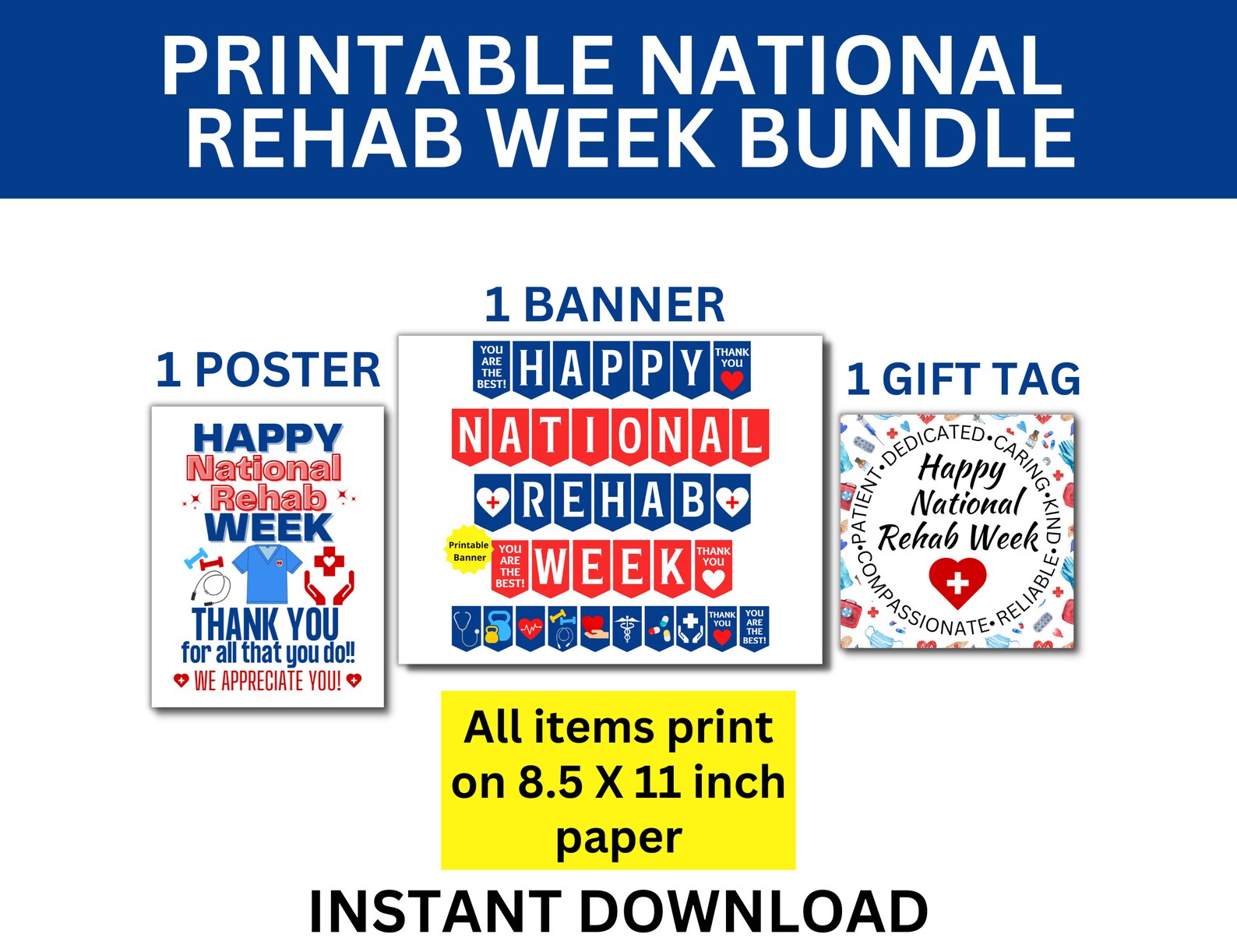 National Rehab Week Printable Bundle, Happy Rehabilitation Week, Rehab ...