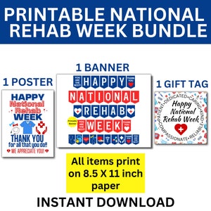 National Rehab Week Printable Bundle, Happy Rehabilitation Week, Rehab ...