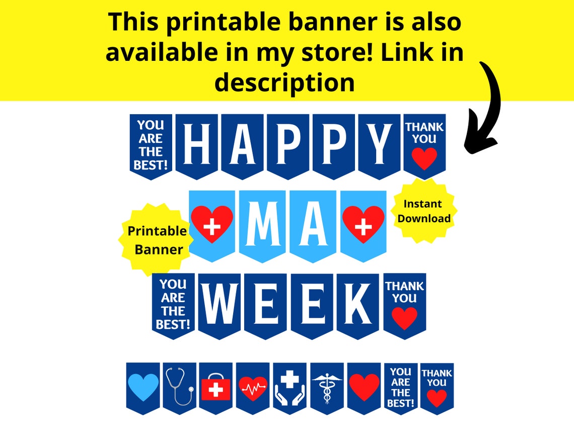 Medical Assistant Week Printable Poster, Happy MA Week Sign, Medical ...