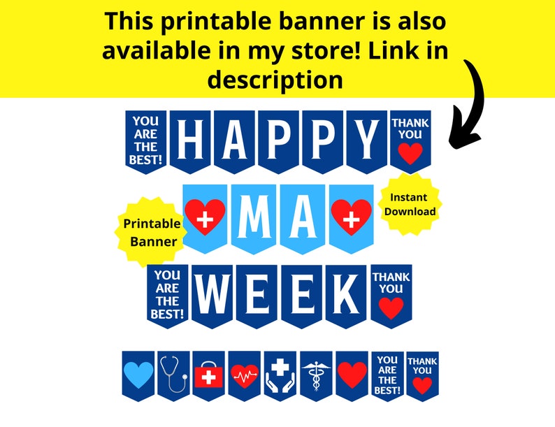 Medical Assistant Week Printable Poster, Happy MA Week Sign, Medical ...