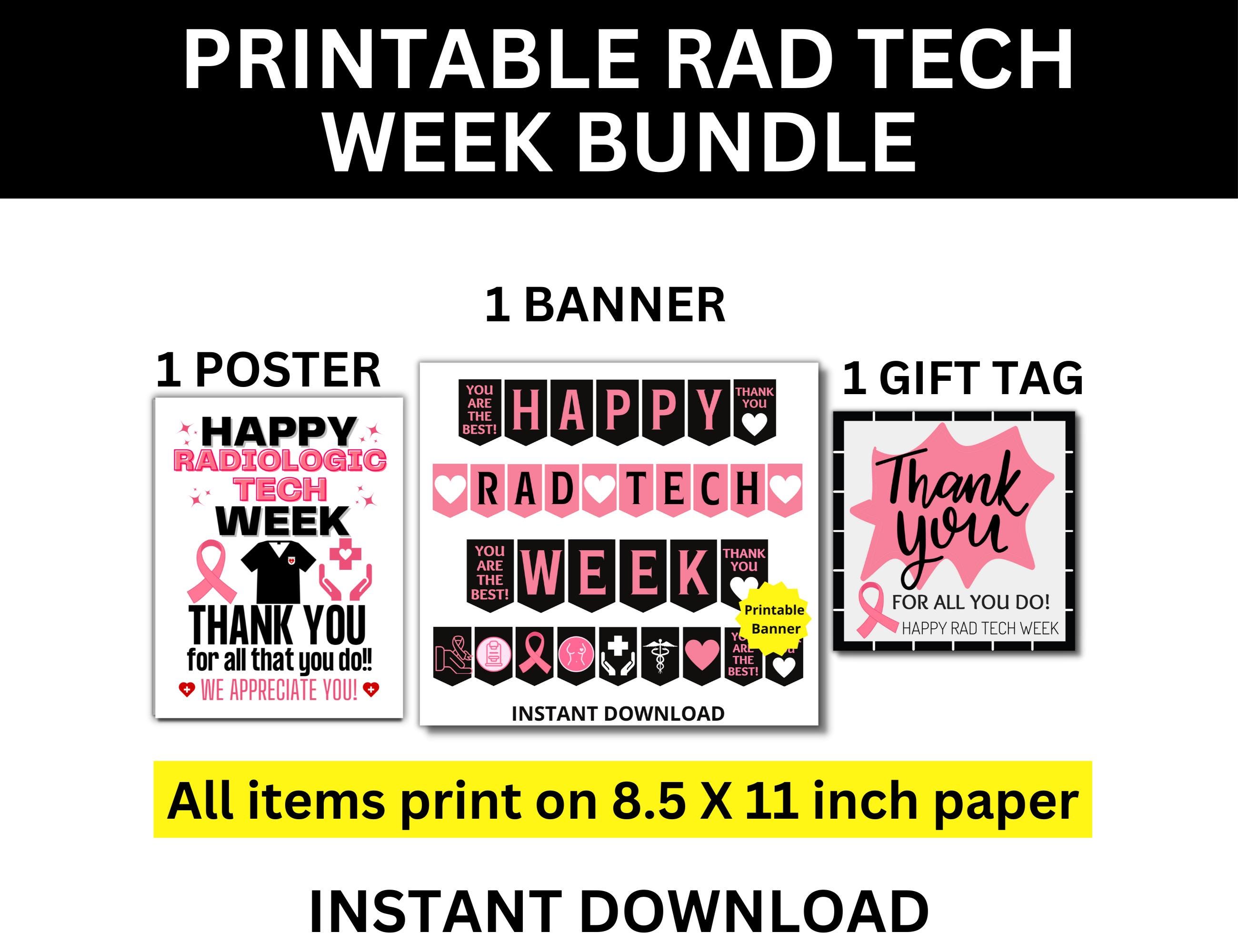 Radiologic Tech Week Printable Bundle, Radiology Tech Week, Pink Rad ...