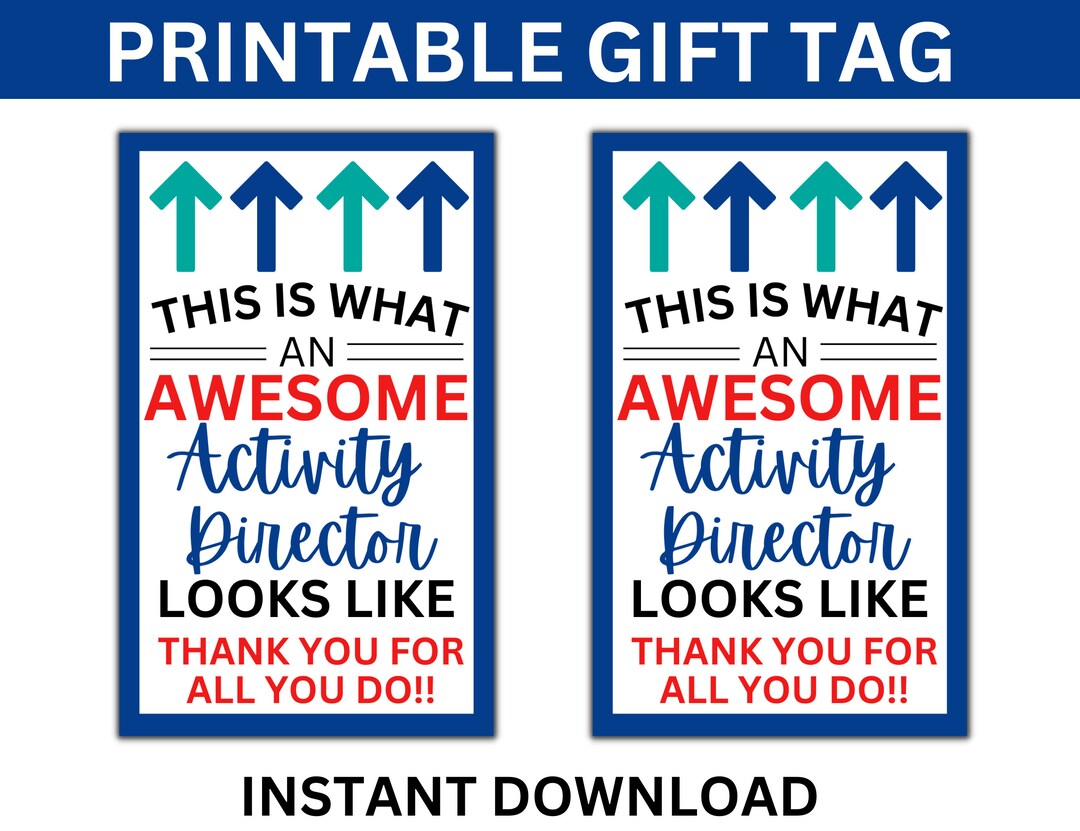Activity Director Printable Gift Tags Activity Professionals - Etsy