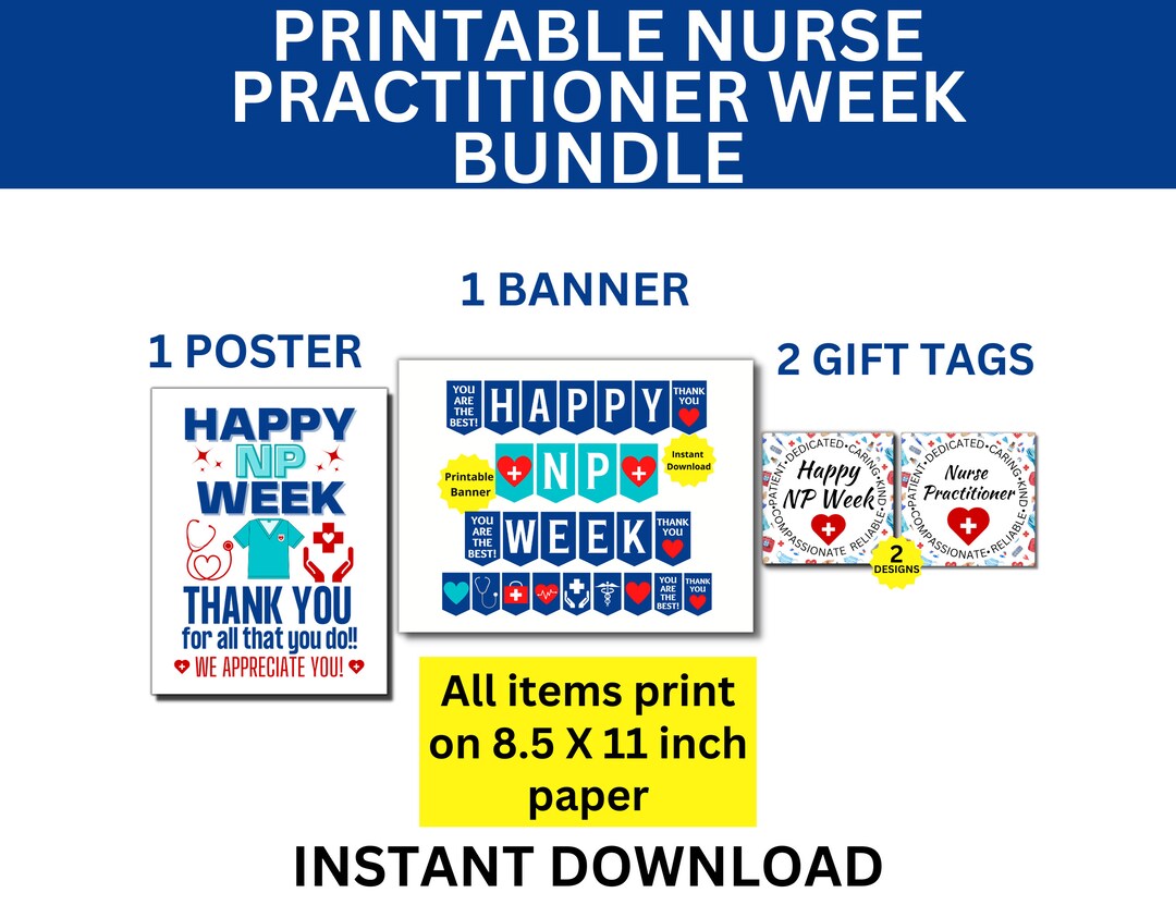 Nurse Practitioner Week Printable Bundle, Happy NP Week Gift, Nurse ...
