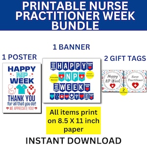 Nurse Practitioner Week Printable Bundle, Happy NP Week Gift, Nurse Practitioner Appreciation ...