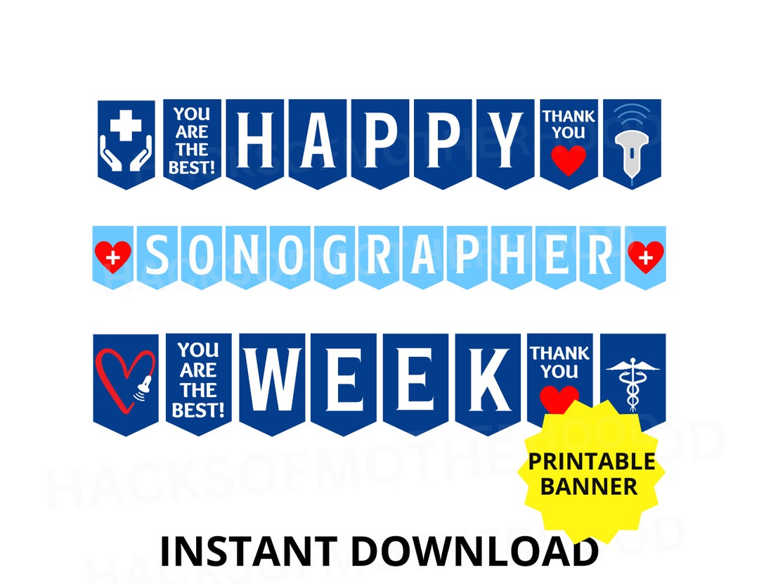Sonographer Week Printable Banner, Ultrasound Tech, Sonography ...