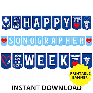 Sonographer Week Printable Banner, Ultrasound Tech, Sonography ...
