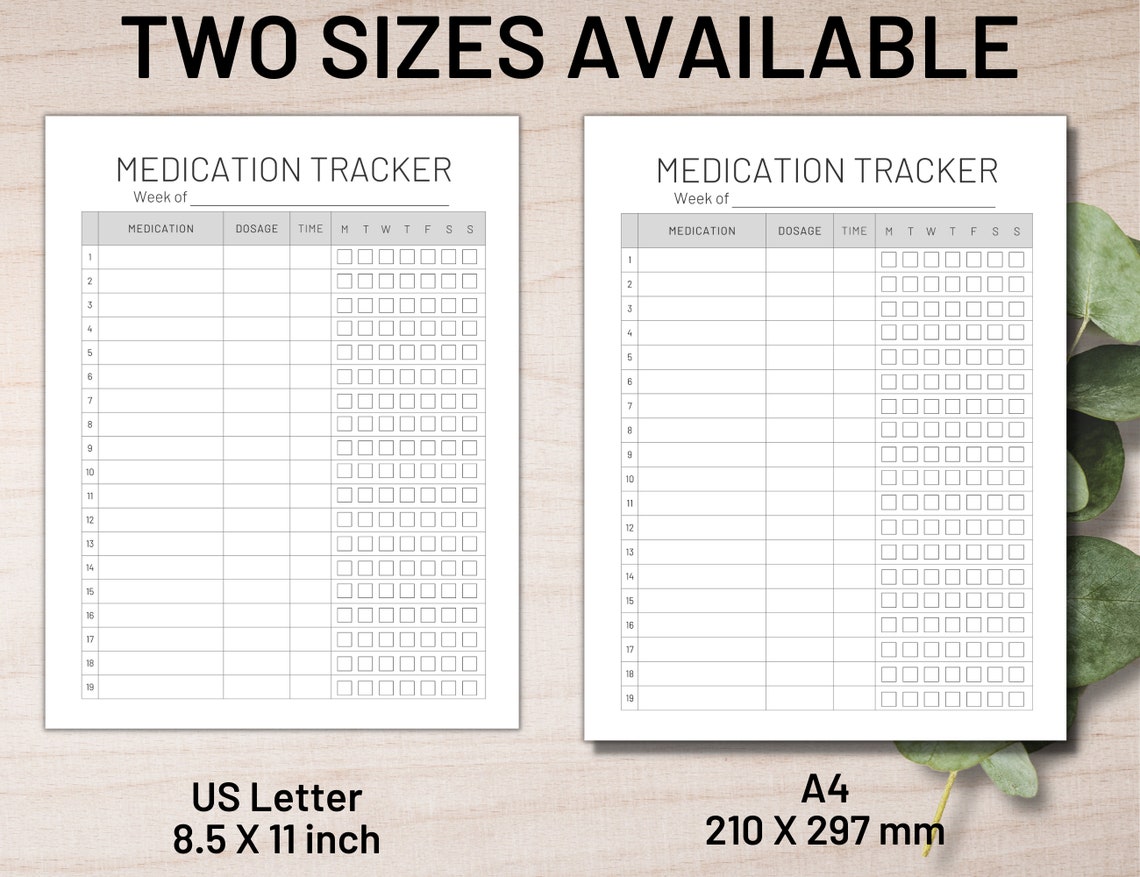 Medication Tracker Template Printable Weekly Medication - Etsy