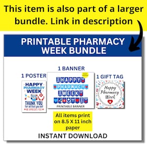 Pharmacy Week Printable Bundle, Pharmacy Week Gift, Pharmacist ...