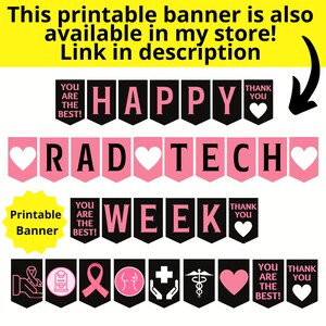 Radiologic Tech Week Printable Bundle, Radiology Tech Week, Pink Rad ...