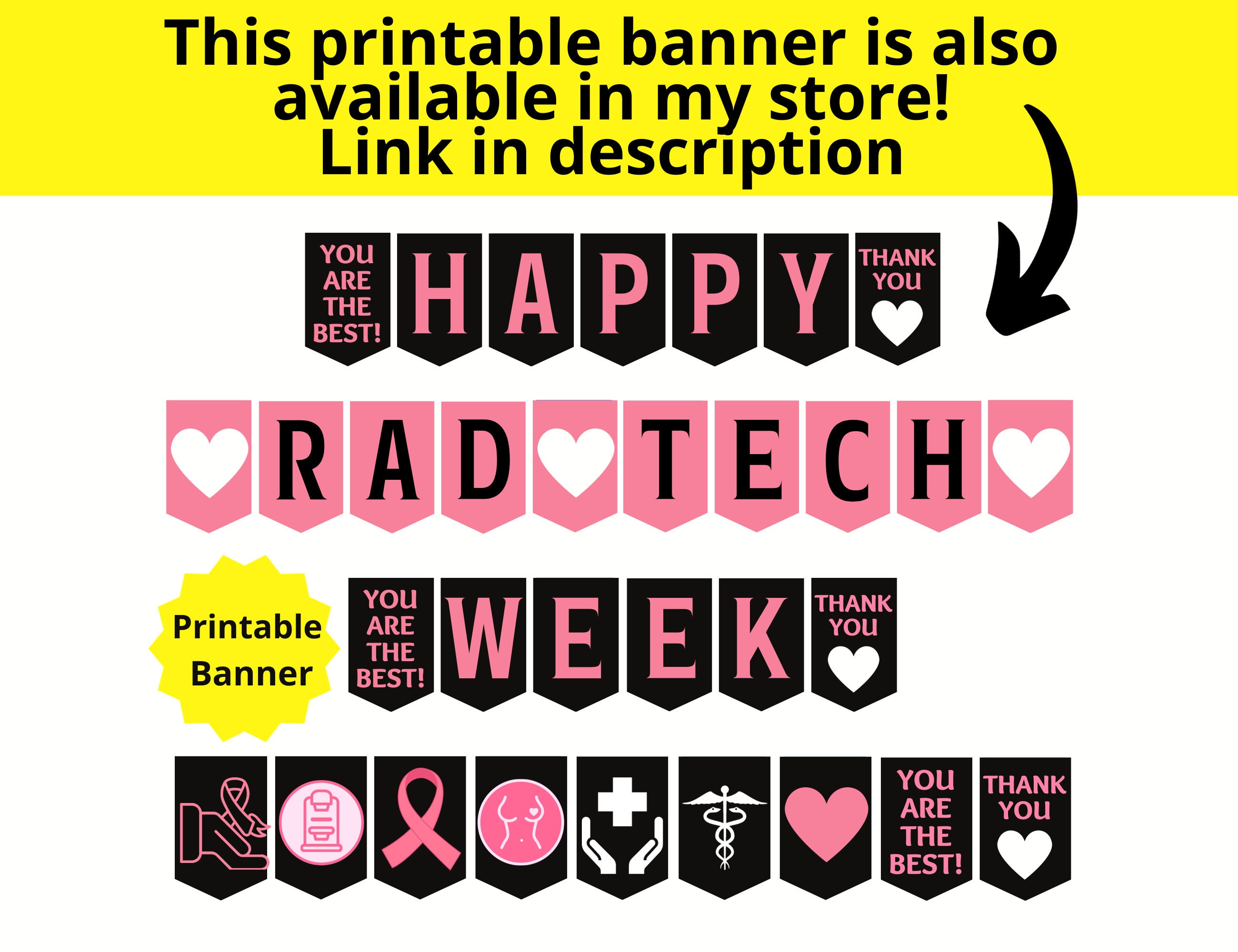 Radiologic Tech Week Printable Bundle, Radiology Tech Week, Pink Rad ...