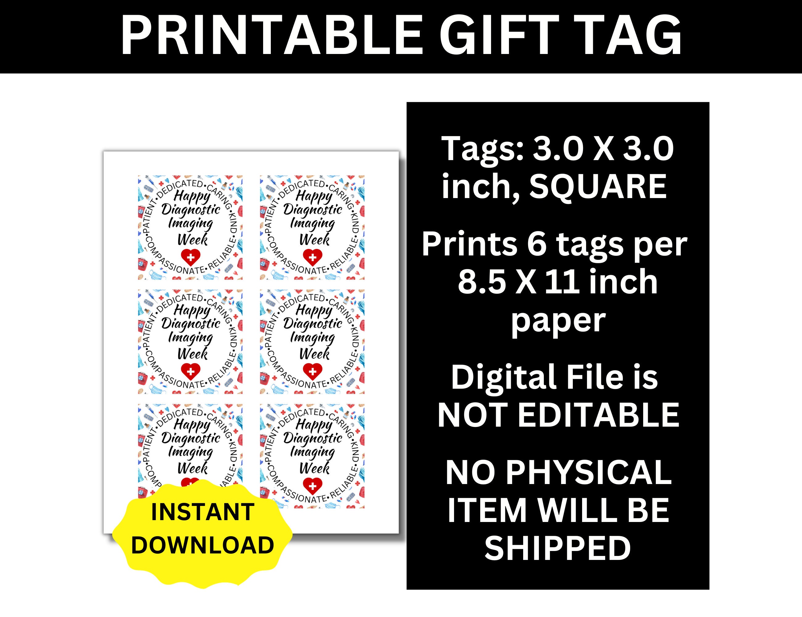 Diagnostic Imaging Week Printable Gift Tags, Diagnostic Imaging Week ...