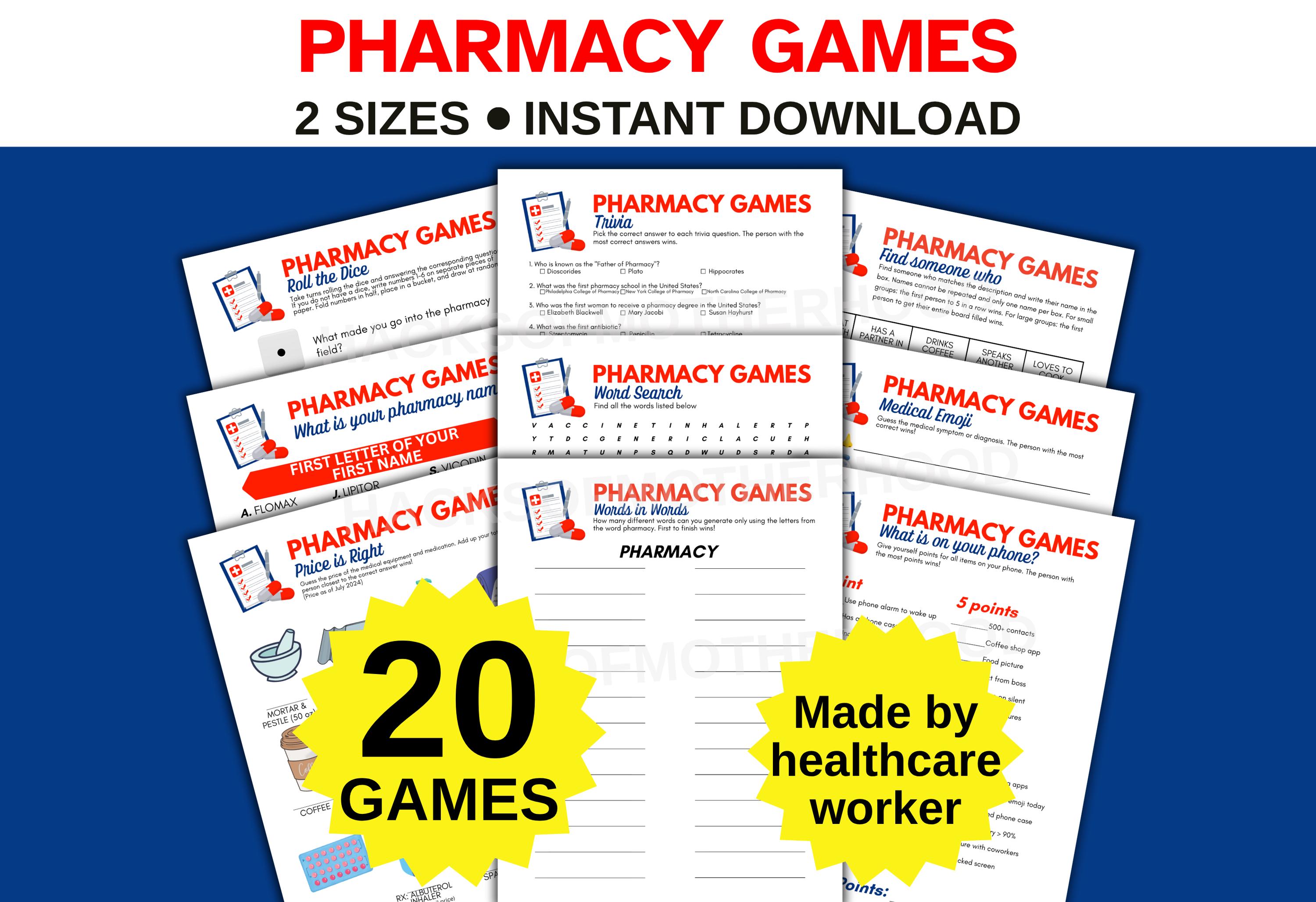 Pharmacy Game Bundle, Medical Games, Pharmacist Games, Pharmacy ...