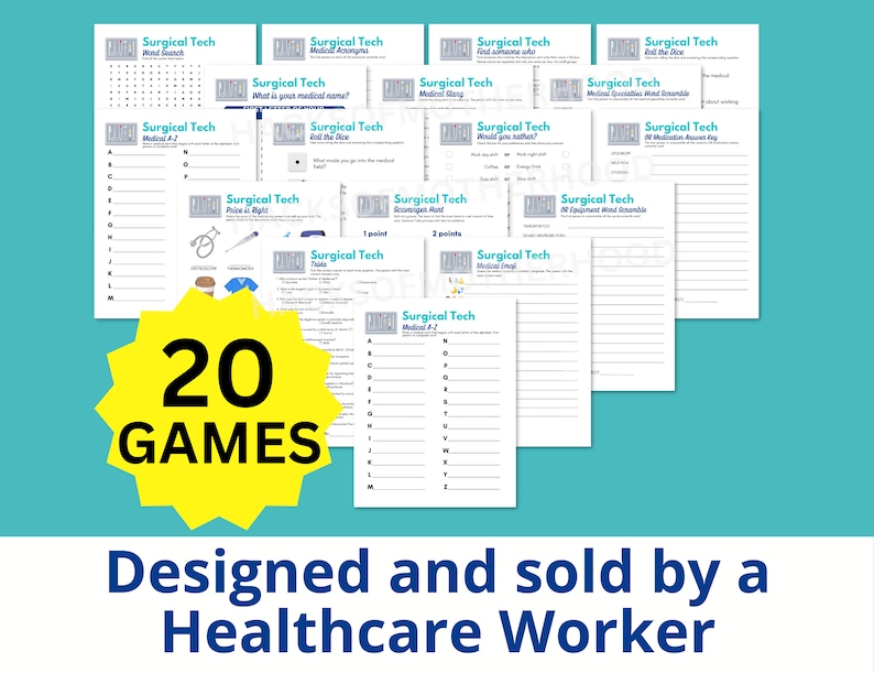 Surgical Scrub Tech Game Bundle, Surgical Technologist Week, Surgical ...