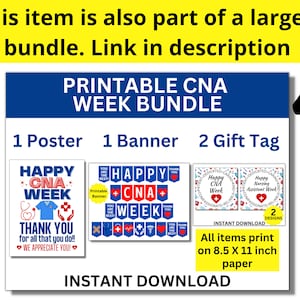 Certified Nursing Assistant Week Printable Banner, CNA Week Sign, CNA ...
