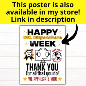 911 Dispatcher Week Printable Gift Tag, Public Safety ...