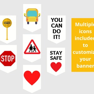 School Bus Safety Week Printable Banner, Happy School Bus Safety Sign ...