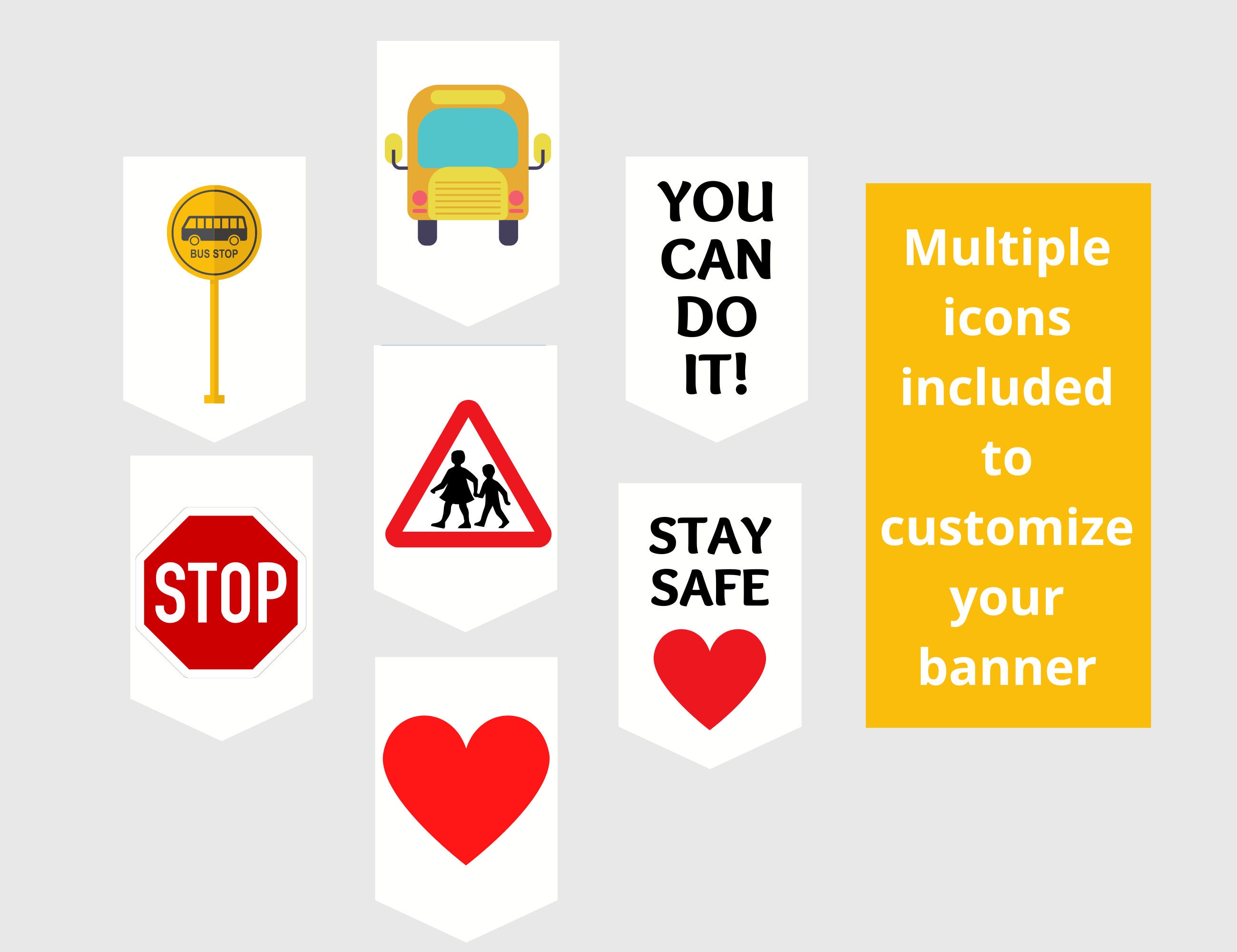 School Bus Safety Week Printable Banner, Happy School Bus Safety Sign ...