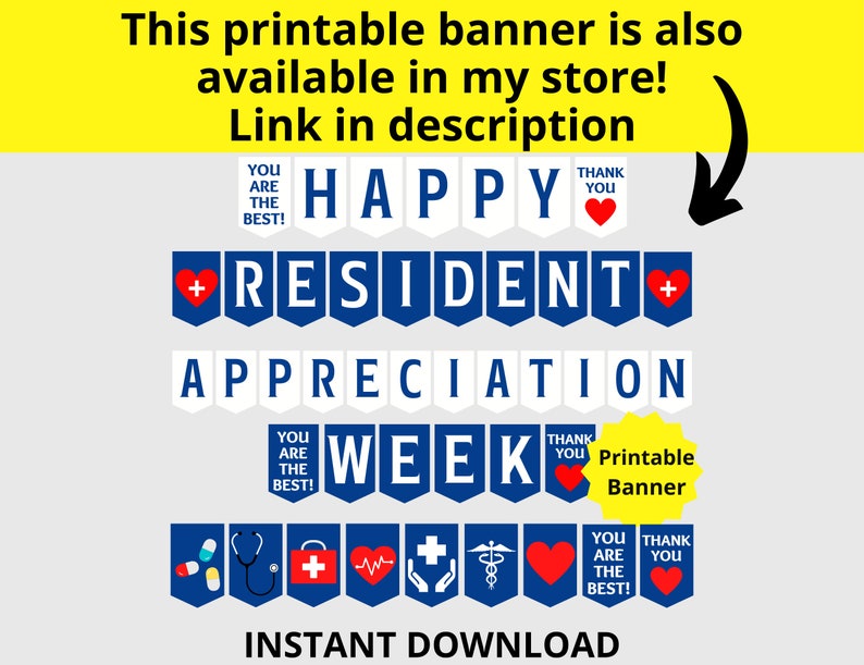 Resident Week Printable Poster, Happy Resident Week Sign, Medical ...