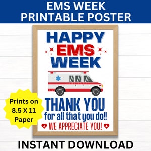 EMS Week Printable Poster, Emergency Medical Services Sign, EMS Week ...
