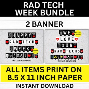Funny Rad Tech Week Printable Bundle, Radiologic Tech Week, Rad Tech ...