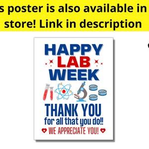 Lab Week Printable Tags, Medical Laboratory Professionals Week Gift ...