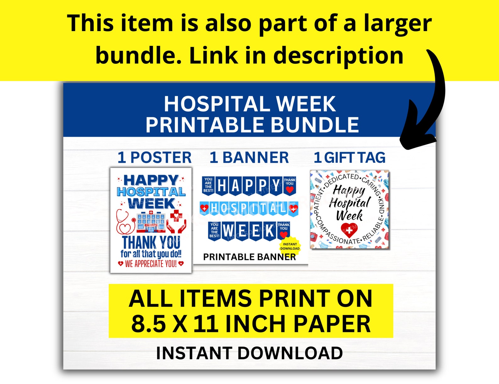 Hospital Week Printable Gift Tags, Hospital Week Gift, Hospital ...
