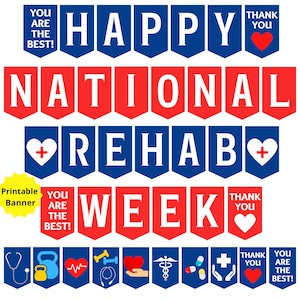 National Rehab Week Printable Banner, Happy Rehabilitation Week Sign ...