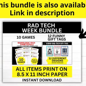 Funny Rad Tech Week Printable Gift Tags, Radiologic Tech Week, Rad Tech ...