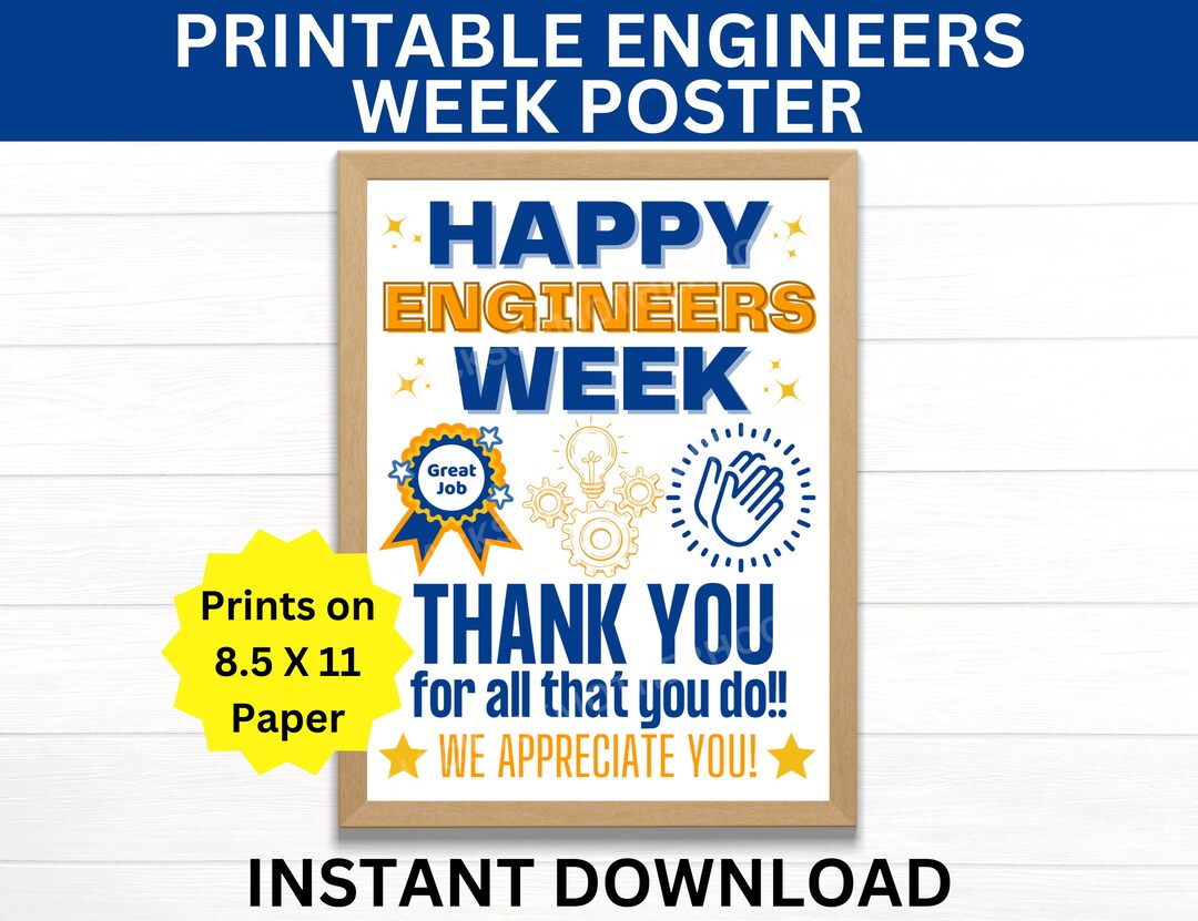 Engineers Week Printable Banner, Happy Engineers Week Sign, Engineer ...