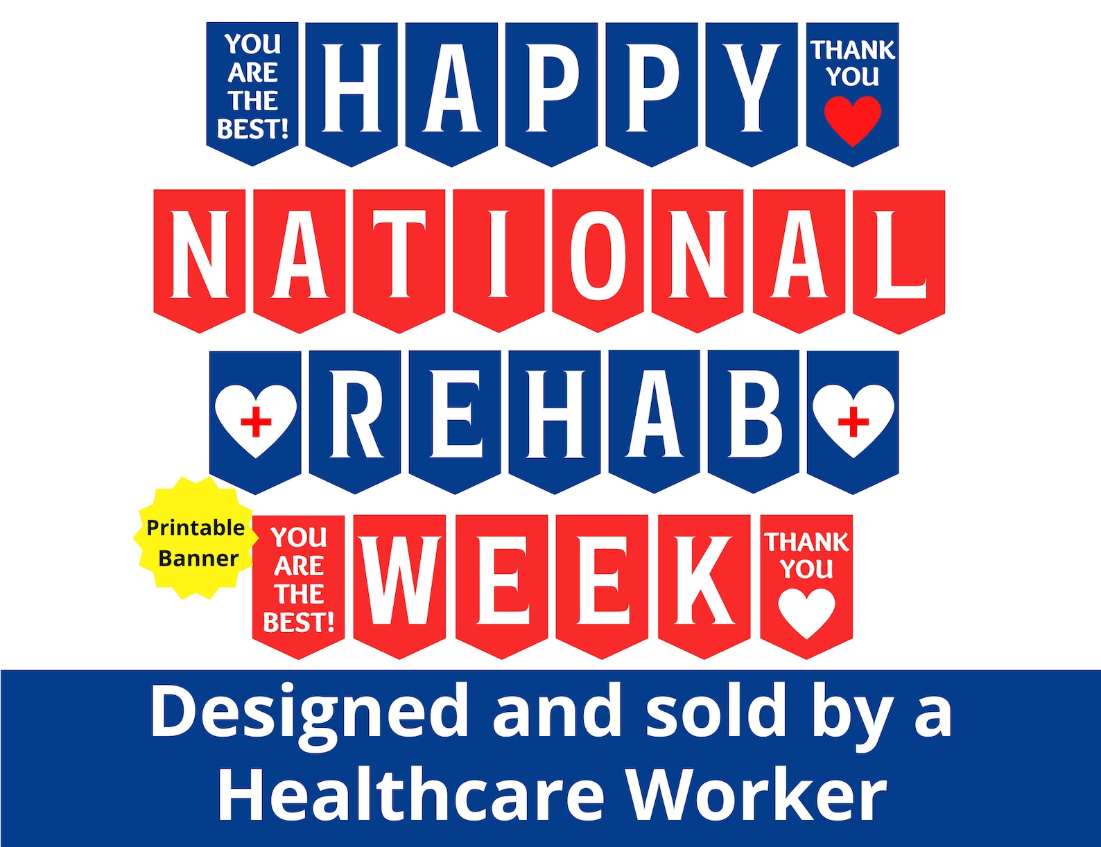 National Rehab Week Printable Banner, Happy Rehabilitation Week Sign ...