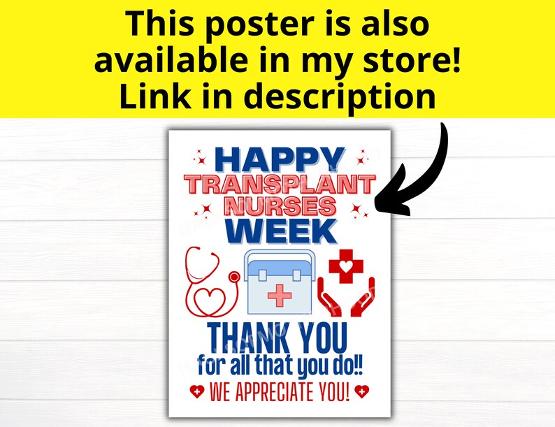 Transplant Nurses Week Printable Banner, Transplant Nurses Week Sign ...