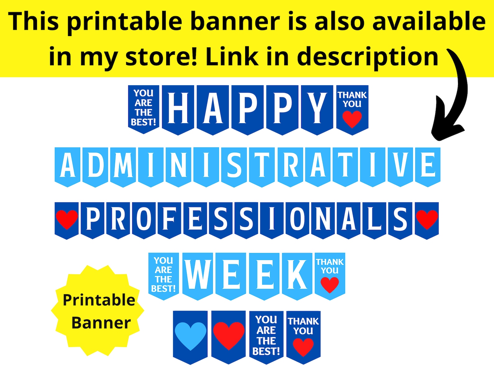 Administrative Professionals Day Printable Banner, Administrative ...