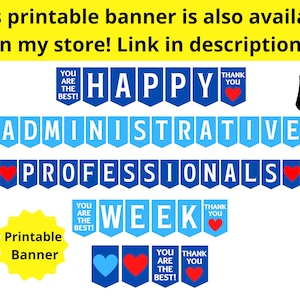 Administrative Professionals Day Printable Banner, Administrative ...