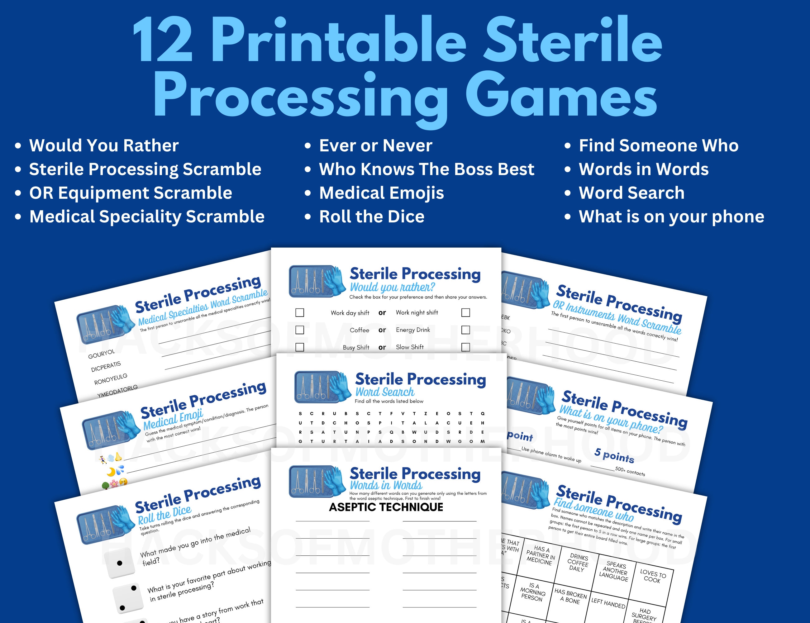 Sterile Processing Game Bundle, SPD Week, Central Service Week, Sterile ...